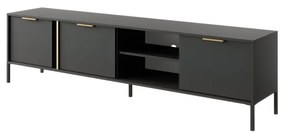 TV skříňka/stolek Botkow 203 3D, Barva: antracit / antracit + zlatá