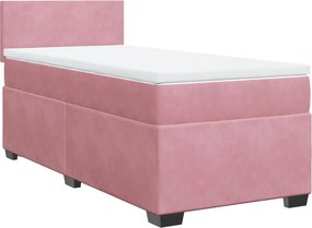 Box spring postel s matrací růžová 100x200 cm samet 3288533