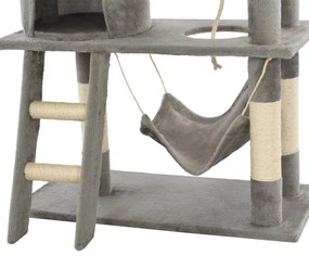 Škrabadlo pro kočky se sisalovými sloupky - šedé | 140 cm