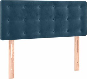 Box spring postel s matrací a LED tmavě modrá 90x200 cm samet 3134625