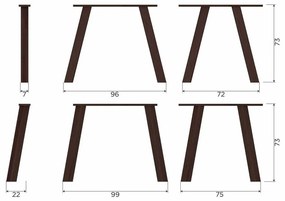 Jídelní stůl z dubového dřeva 100x220 cm Tablo – WOOOD