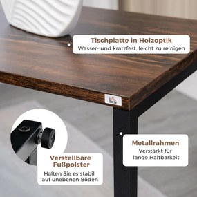 HOMCOM Sada 3 odkládacích stolků ve tvaru C v industriálním designu, prostorově úsporné, s ocelovým rámem, rustikálně hnědé do obývacího pokoje | Aos…