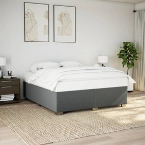 Box spring postel s matrací tmavě šedá 200x200 cm textil 3285159