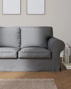 Potah na pohovku IKEA  Ektorp 3-místná, rozkládací STARÝ MODEL PIXBO barva šedá látka pletený vzor