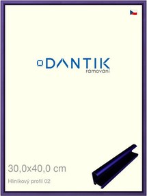 DANTIK rámeček 30x40 | ALU profil 7002 modrá Azur matná (Plexi Čiré)