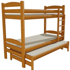 Patrová postel s výsuvnou přistýlkou PPV 010 90 x 200 cm - OLŠE