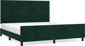 Rám postele s čelem tmavě zelený 180x200 cm samet 3125894