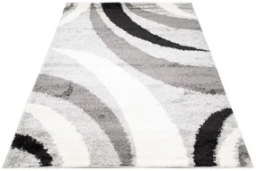 Kusový koberec Shaggy DELHI 7234A šedý krémový černý Rozměr: 300x400 cm
