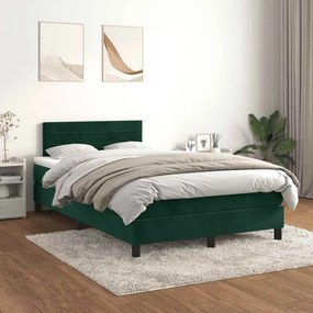Box spring postel s matrací tmavě zelená 120x190 cm samet 3269846