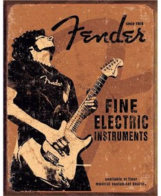 Plechová cedule Fender - Rock On 40 cm x 32 cm