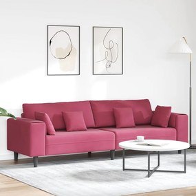 Pohovka Víno Červené 250 x 77 x 76 cm samet 3335157