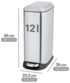 Nášlapný odpadkový koš z nerezové oceli ve stříbrné barvě 12 l Design – Wenko