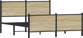 Kovový rám postele bez matrace dub sonoma 150 x 200 cm 3301362