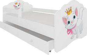 ADRK Furniture Postel s matrací, zábranou a šuplíkem CASIMO CAT 160x80 CH-Cas-Barri-Cat-160-E122