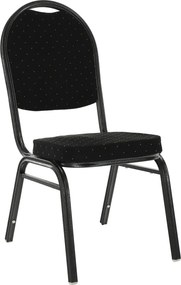 Židle, stohovatelná, látka černá / rám šedý, JEFF 2 NEW
