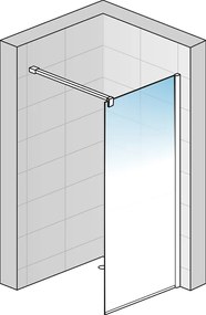 Ronal (Sanswiss) Ronal, WALK-IN EASY pevná stěna samostatná s vyrovnávacím profilem STR4P, sklo: 81 Brume Šířka: 120 cm, Barva povrchu: 06 černá matná