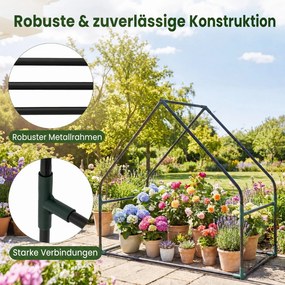 Costway Fóliový mini skleník se 2 rolovacími dveřmi, 92 × 50 × 85 cm