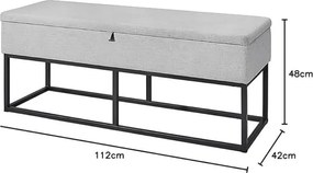 Lavice s úložným prostorem TAURO 112x48 cm, šedá
