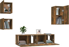 5dílný set TV skříněk kouřový dub kompozitní dřevo 3120275