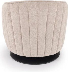 Designové otočné křeslo BASILIO — kov, látka, cappuccino