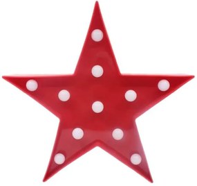 KIK KX9935_6 LED dekorace hvězda, 28 cm - červená