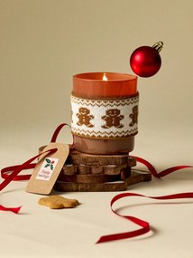Sinsay - Vánoční vonná svíčka s návlekem se zázvorkovými panáčky Gingerbread Cookies - béžová