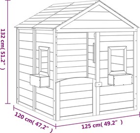 vidaXL Domeček s uzamykatelnými dveřmi a květináči masivní jedle [93687] Barva: Hnědá