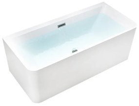 BPS-koupelny Volně stojící akrylátová vana ke stěně HYD-SOF515C 160x75 bílá, odtokový komplet chrom