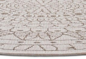 NORTHRUGS - Hanse Home koberce Kusový koberec Twin-Wendeteppiche 105475 Linen kruh – na ven i na doma - 100x100 (průměr) kruh cm