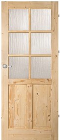 Verona Interiérové dveře 6Lux Eco, 60 P, 650 × 1985 mm, masivní dřevo, pravé, smrk, prosklené