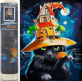 NORIMPEX Diamantové malování Halloweenská kočka / 30x40 cm