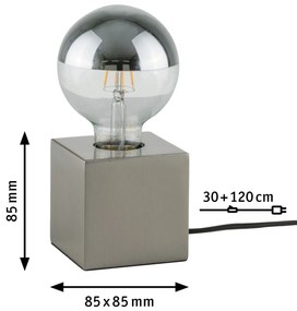 Paulmann 79730 Kura, stolní lampa z broušeného železa, 1x20W E27, výška 8,5cm