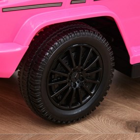 HOMCOM Dětský elektrický vůz s licencí Mercedes G350 pro děti ve věku 1-3 let s houkačkou, odnímatelnou sluneční stříškou a zábradlím, nosnost 25 kg,…