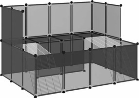 Klec pro malá zvířata černá 143 x 107 x 93 cm PP a ocel 340569
