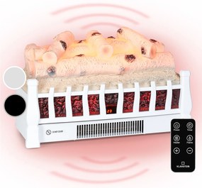 Klarstein Kamini FXL 2G, elektrický krb, krbová vložka, 1800 W, 3D LED iluze plamene, bílý