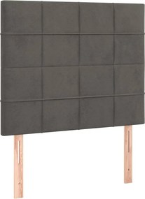 Box spring postel s matrací a LED tmavě šedá 90x190 cm samet 3136096
