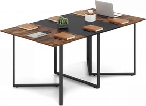 Costway 180 cm konferenční stůl, velký dřevěný pro 6-8 osob, obdélníkový