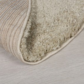 Kusový koberec Shaggy Teddy Natural kruh, 133x133 (priemer) kruh, béžová, detská izba, Flair Rugs