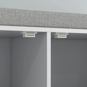 HOMCOM Lavice na boty se sedákem s odnímatelným polstrováním pro 4 páry bot - Lavice do předsíně, chodby, obývacího pokoje 84x35x50 cm Bílá