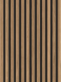 Mexen Lam-F, akustické stěnové lamely 275 × 30 cm, plstěný podklad 8 mm, technická dýha, ořech světlý, S105-275307-3015-017