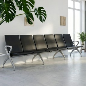 Sada 6 ks čekárenská lavice Ermin – černá