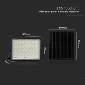 LED Venkovní solární reflektor LED/30W/3,2V 6400K černá + DO