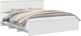 Rám postele s čelo Bílá 200 x 200 cm Kompozitní dřevo 3408816