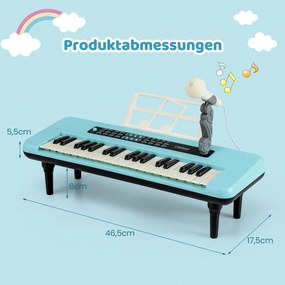 Costway 37 Klávesy Elektronické piano s mikrofonem a hudebním