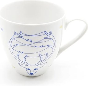 Porcelánový hrnek Pán lesa, 670 ml – s autorskou ilustrací jelena, český porcelán