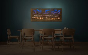Li-Go "Polární záře" světelný RGBW obraz 230V 120x50cm provedení povrchu: dub světlý