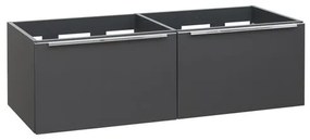 EBS Nevio Skříňka umyvadlová 121 cm, 2 zásuvky, antracitově šedá