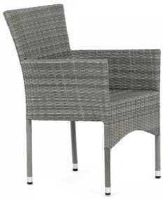 Zahradní židle šedá stohovatelná umělý ratan kov AZC-S2118 GREY