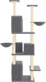 Škrabadlo pro kočky se sisalovými sloupky tmavě šedé 180 cm 171602