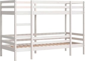 Patrová postel bílá 75 x 190 cm masivní borové dřevo 3284225